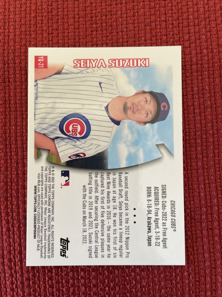 2022 Topps Chrome Seiya Suzuki Youthquake Refractor Rookie Card #YQ-21 ...