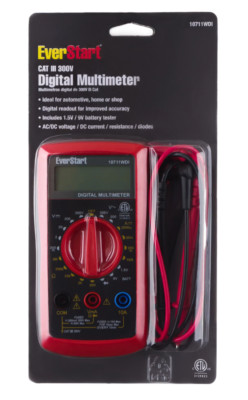 EverStart Value 300 Volt Digital LCD Multimeter, Red and Black | eBay
