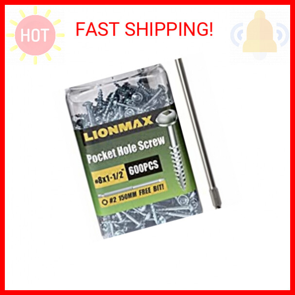 Kreg SML-C1-100 Zinc Pocket Screws, 1 Inch #8 Coarse Thread, Maxi-Loc ...