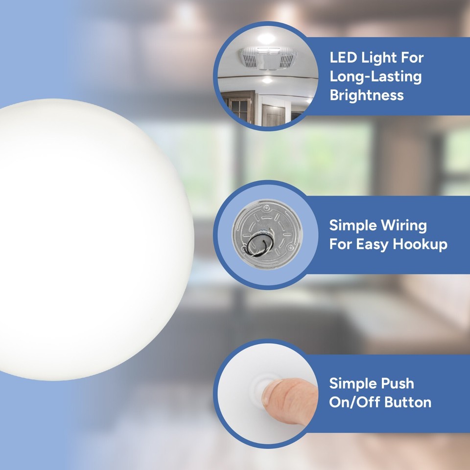 4.5" Surface Mount RV LED Light Overhead Ceiling Lamp 12V Built-In ...