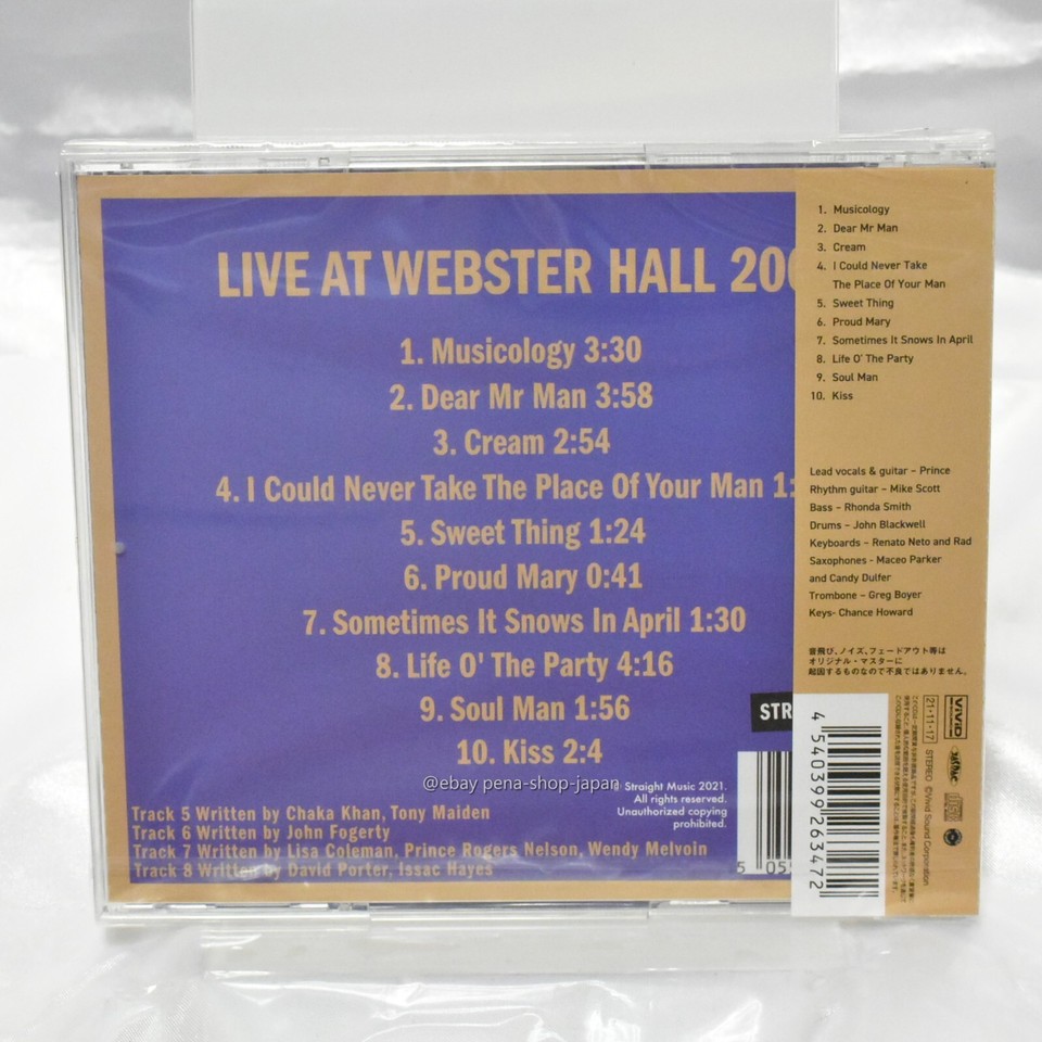 (Duty Paid) PRINCE-Live At Webster Hall, New York 2004-Japan CD Obi | eBay