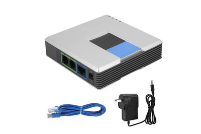 VoIP Gateway Internet Phone 2 Ports Adapter SIP RJ45 Cable For Linksys ...