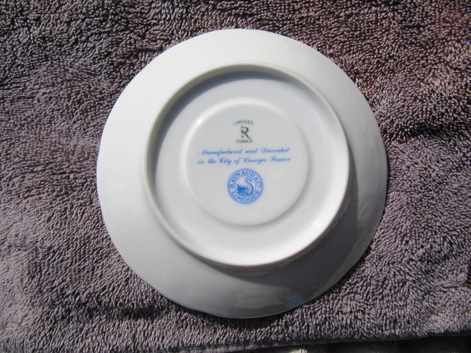 French LIMOGES Saucer CERALENE HAWTHORNE Raynaud China Set Faience Tea ...