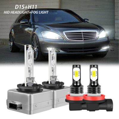 For Mercedes-Benz S550 2007-2010 LED HID Xenon Headlight Low+Fog Light ...