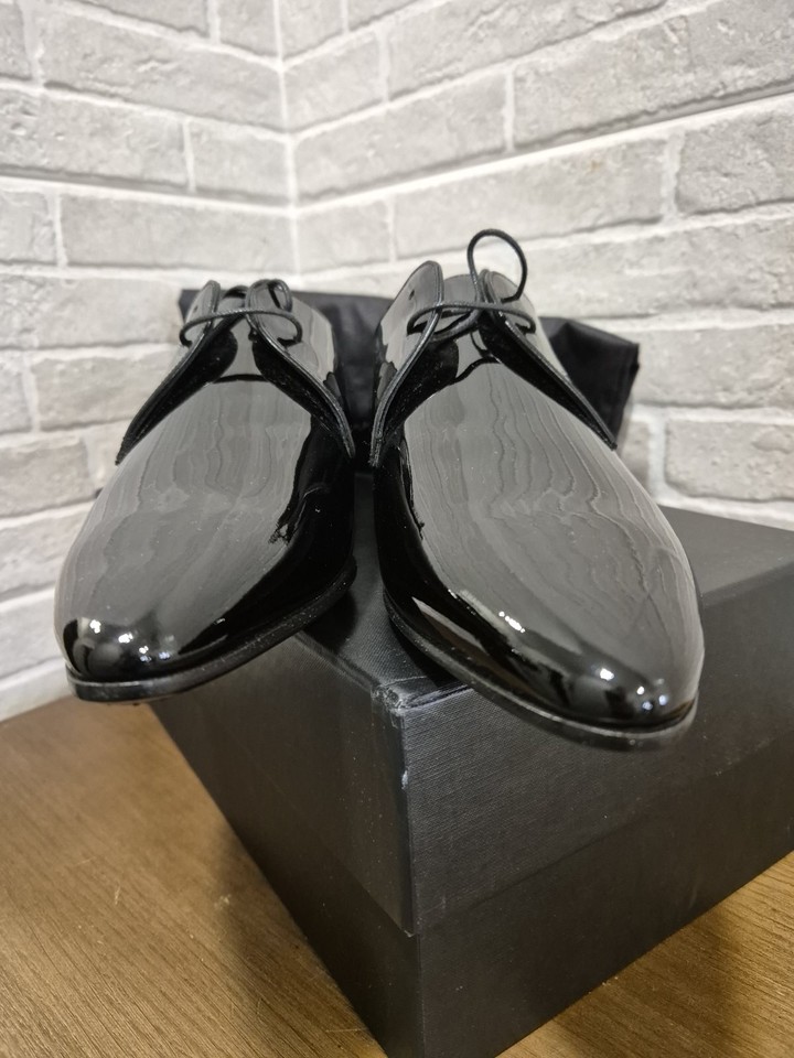 Authentic New Saint Laurent Paris YSL Noir Patent Leather Formal Shoes ...