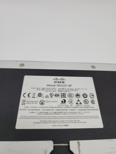 Cisco MerakI (MS220-8P-HW) 8-Ports Desktop Ethernet Switch for sale ...