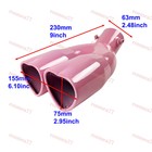 Heart Shaped Stainless Steel 63mm Car Dual Exhaust Tip Pink Tail ...