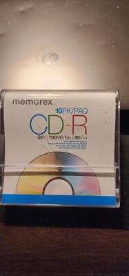 MEMOREX CD-R 10 PACK, 52x, 700MB, 80 Min, 10 Blank CD's | eBay