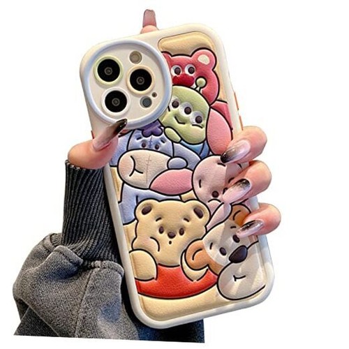 Compatible Cartoon Case, Kawaii Cute Case Silicone 3D for iPhone 15 Pro ...
