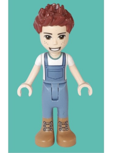 LEGO Friends Minidoll DANIEL - Medium Nougat Boots, Sand Blue Overalls ...