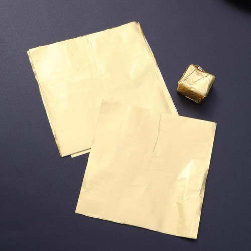 300 Pcs Aluminum Foil Gold Embossing Tin Wrappers Chocolate Wrapping ...
