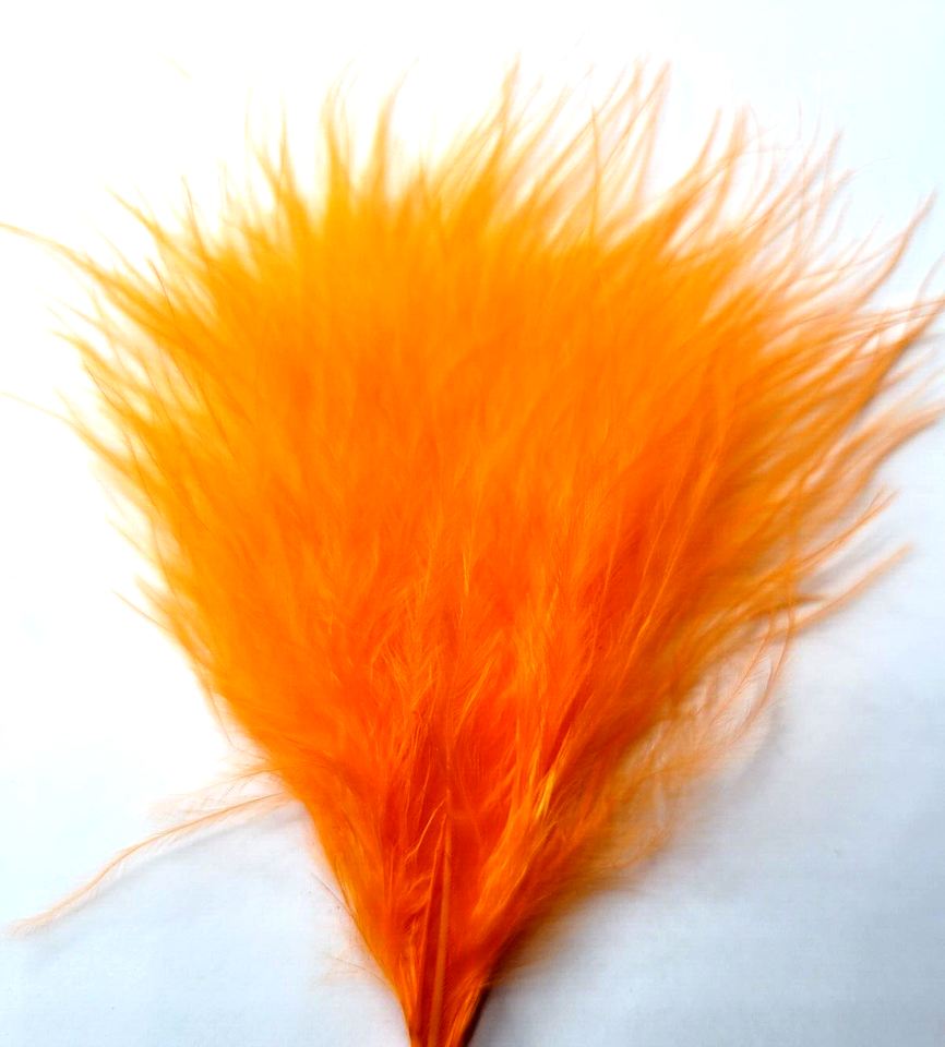 MARABOU BLOOD QUILLS - Fly Tying Feathers - Flo ORANGE - Bugger ...