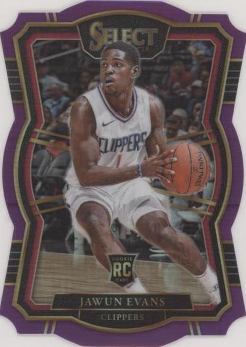 2017-18 Panini Select - Premier Level Jawun Evans #149 Purple Prizm Die ...