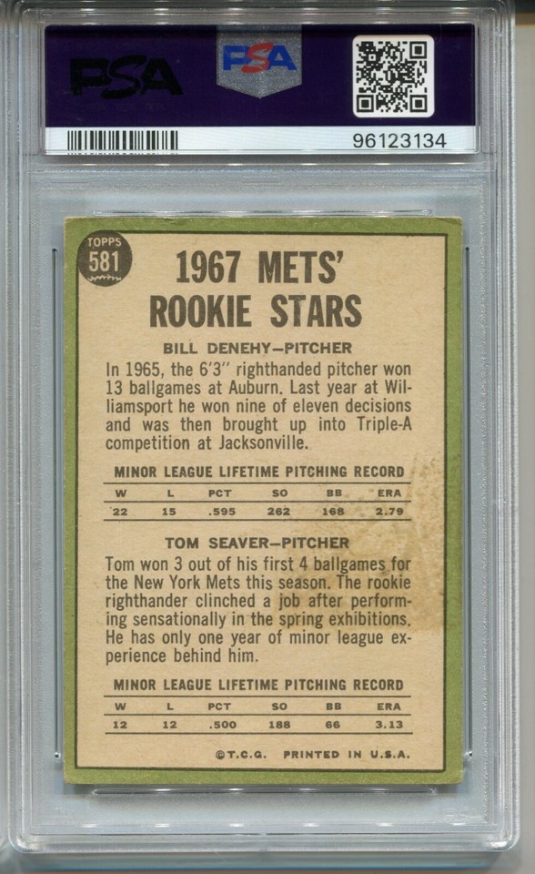 1967 Topps Baseball #581 Tom Seaver Rookie Card Graded PSA 3 | eBay
