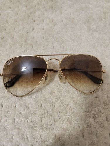 Rare Ray-Ban 55014 Aviator Sunglasses Gold Frame Polarized Lenses | eBay
