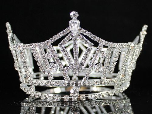 MISS AMERICA MID-SIZE FULL CROWN AUSTRIAN RHINESTONE TIARA PAGEANT ...