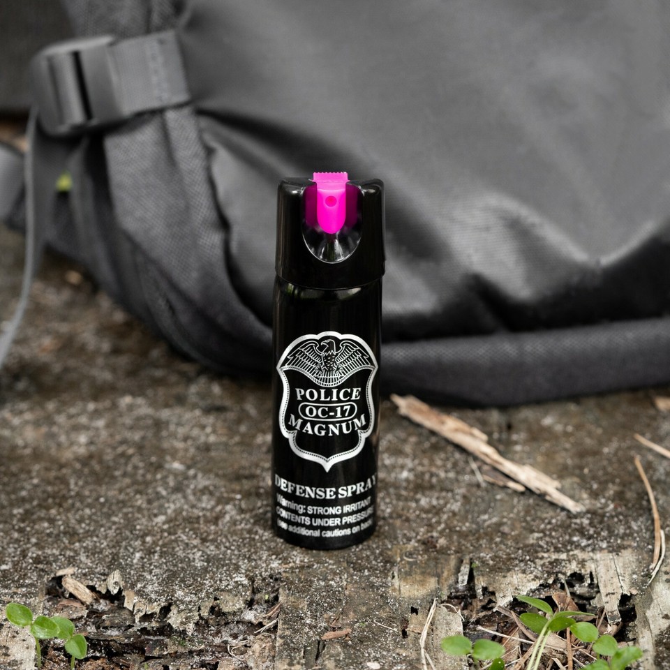 POLICE MAGNUM 2 Pack 3oz Hot Pink Safety Lock OC Pepper Spray For Self ...