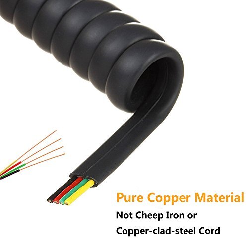 Telephone Phone Handset Cable Cord Coiled Length 1.2 to 10 Feet ...