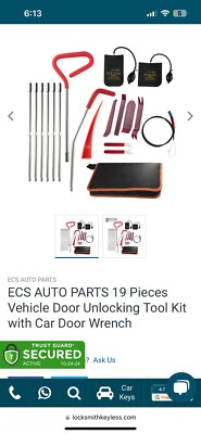 19 pcs vehicle door unlocking kit with door wrench | eBay