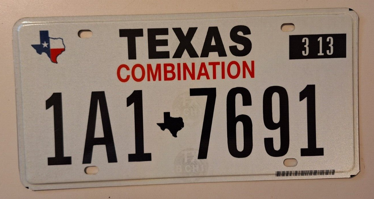 🐾 2013 TEXAS "COMBINATION" LICENSE PLATE (1A1-7691) UNUSED NOS | eBay