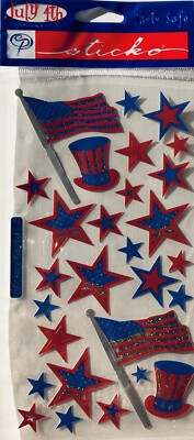 Sticko Metallic Photo Safe AMERICANA JULY 4TH Stickers ~ 28 Pieces ...