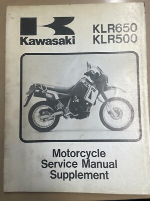 Genuine Kawasaki Service Manual Supplement '87 KLR500 & KLR650 99924-1080-51 | eBay