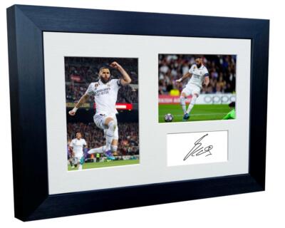 A4 Signed Karim Benzema Real Madrid Autograph Photo Picture Frame Gift ...