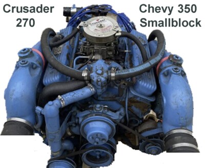 CRUSADER MARINE INBOARD 270, CHEVY 350 SBC Small block Engine PARTS ...