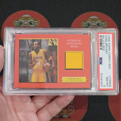 KOBE BRYANT 2006-07 TOPPS TURKEY RED GAME-WORN JERSEY RELIC RED /99 PSA ...