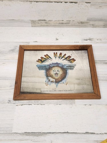 13x10" VAN HALEN VINTAGE CARNIVAL PRIZE PAINTED GLASS MIRROR 1982 Rare ...