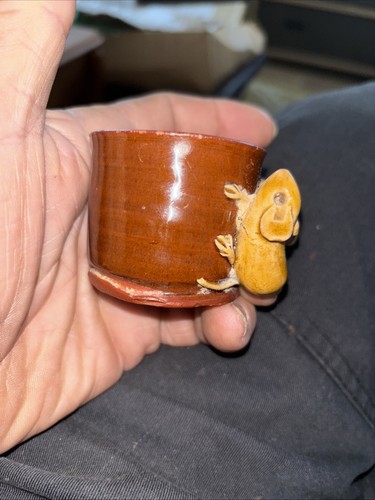 Vintage Studio Pottery Egg Cup With Mouse Design Possibly West Country ...