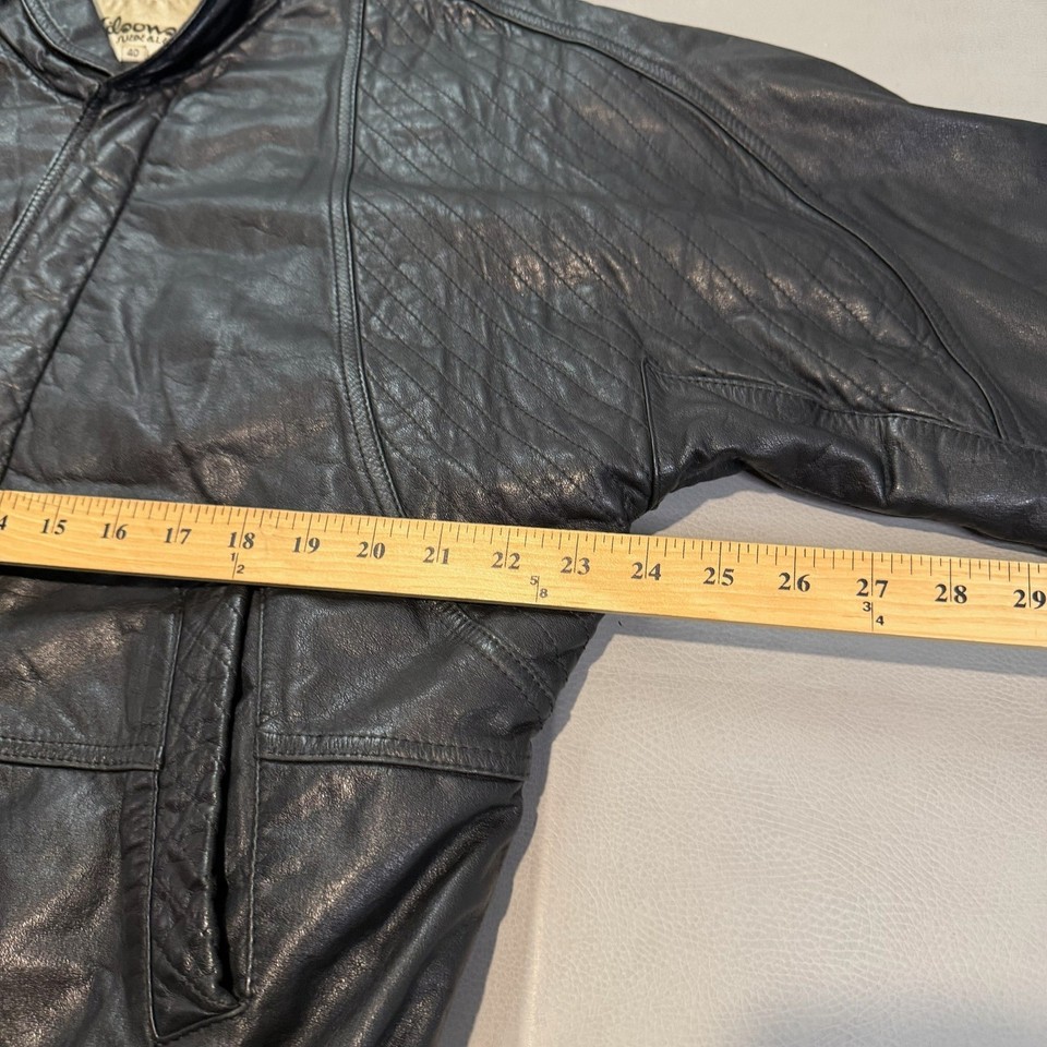 Wilson Patch Leather Men Black Zip A-2 Bomber Punk Rock Emo Skate ...