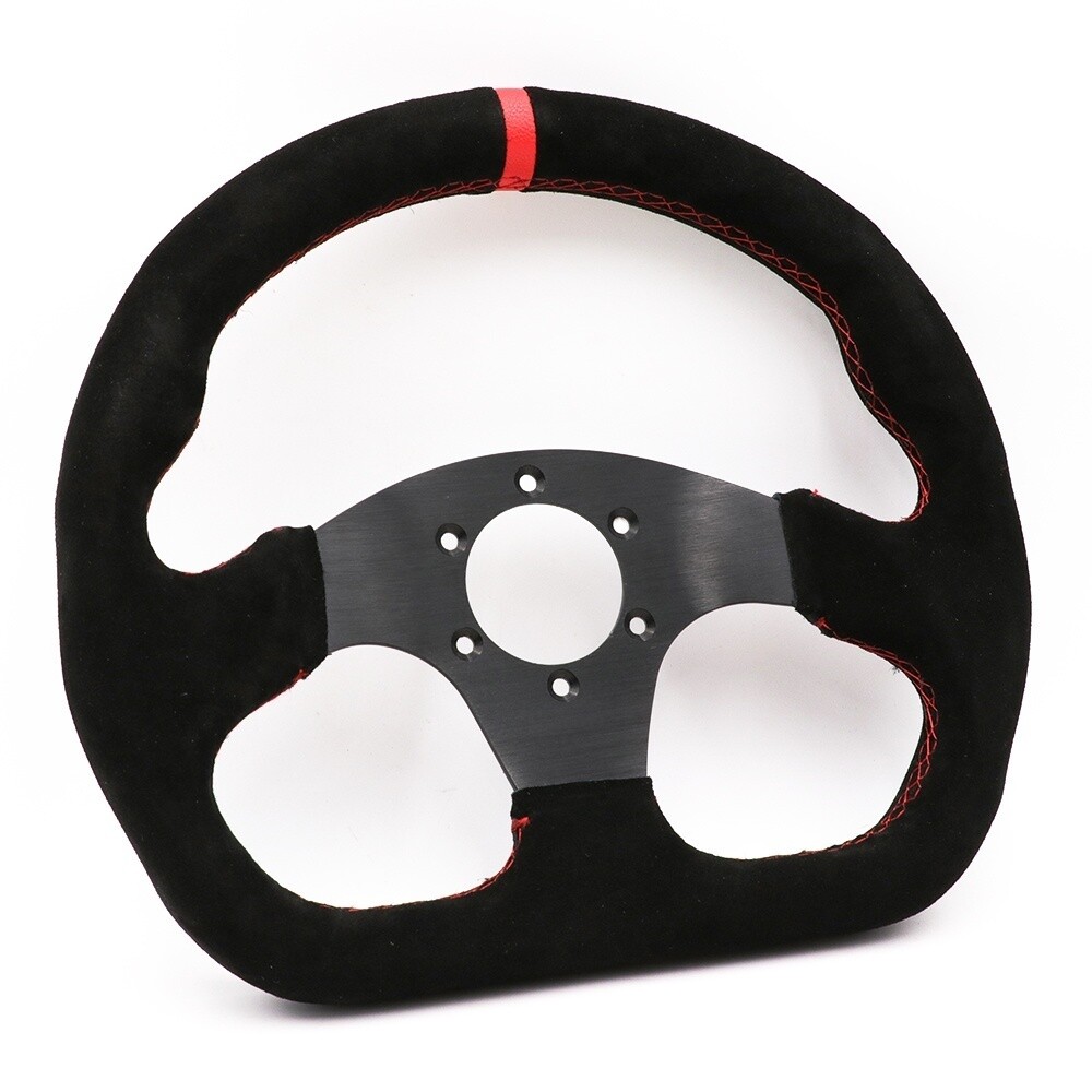320mm momo Black Suede Leather Racing Flat Rally Sport Drift Steering ...