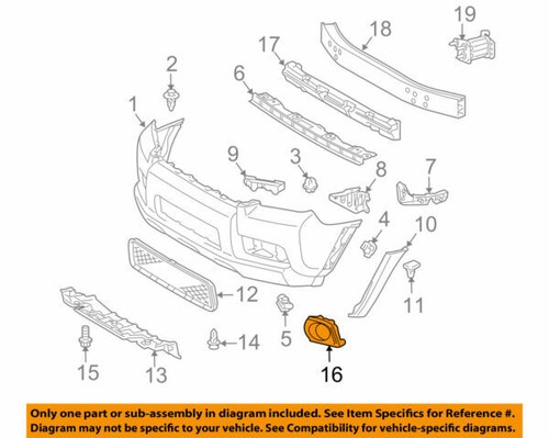 52127-35080 Toyota Cover, fog lamp, rh 5212735080, New Genuine OEM Part ...