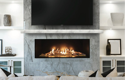 Summit Open Luxury 72" Linear Fireplace, Traditional Bedrock, LP, SML ...