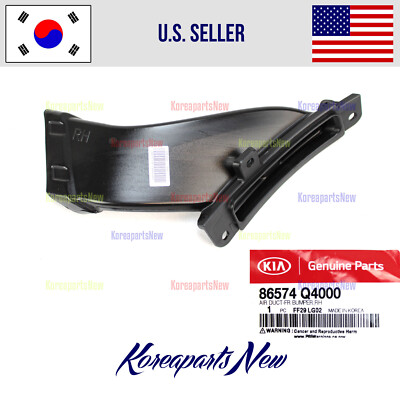 Front Bumper Duct Air Curtain Right PASSN 86574Q4000 ⭐OEM⭐ Kia Niro EV ...