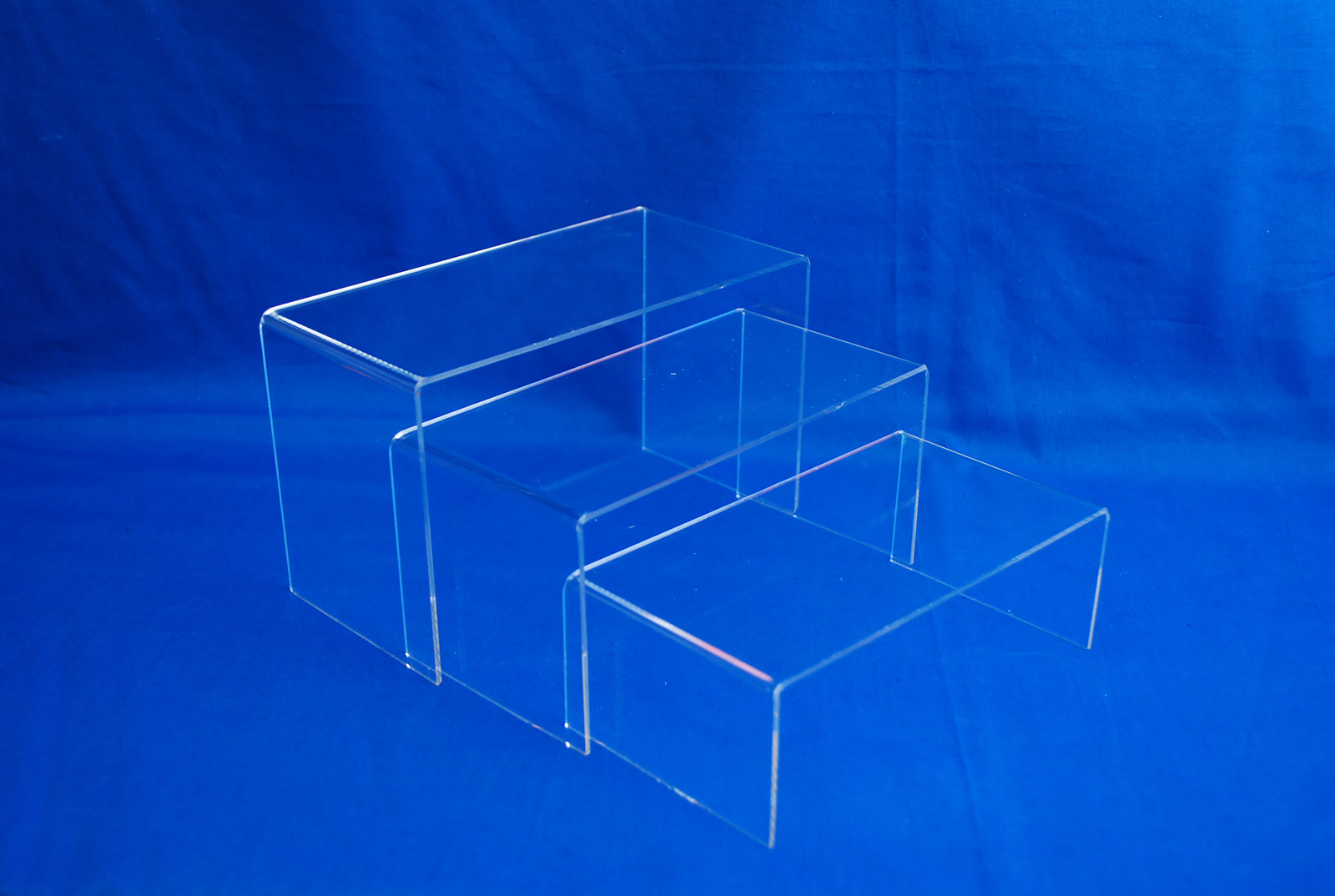 Set of 3 Acrylic Perspex Nesting Riser Display Plinths Jewellery ...