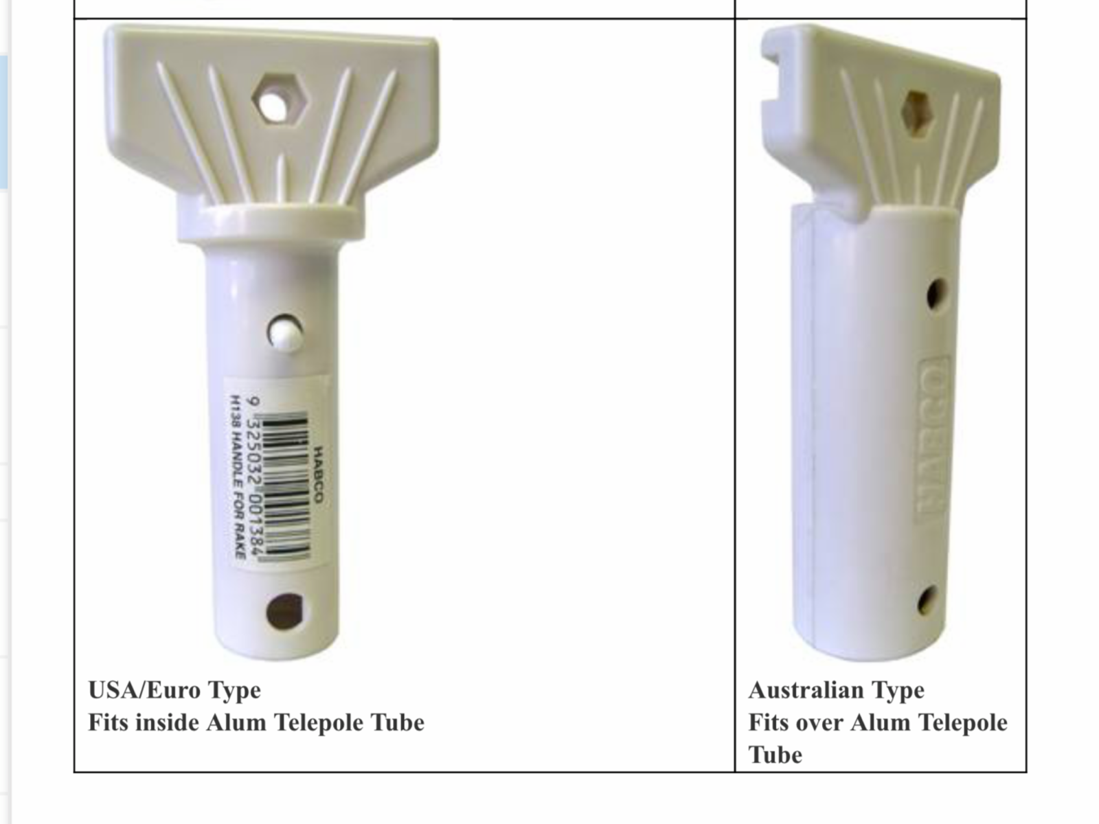 Habco Wishbone Clip V Style 4 Pack Pool Spa Telescopic Pole Heavy Duty ...