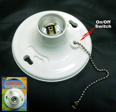 Brand new ceiling mount light bulb socket with on / off pulling chain ...