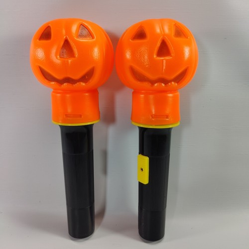 Halloween Pair Flashlights Blow Mold Jack O Lantern Pumpkin | eBay