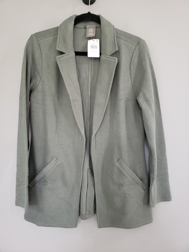 NEW LARGE Matty M Ladies Knit Boyfriend Blazer Cotton Notched Lapels ...