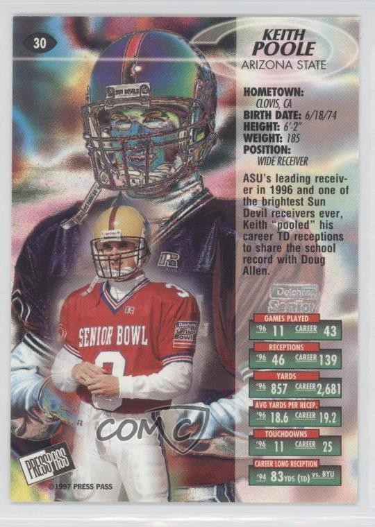 1997 Press Pass Red Zone Keith Poole #30 Rookie RC | eBay