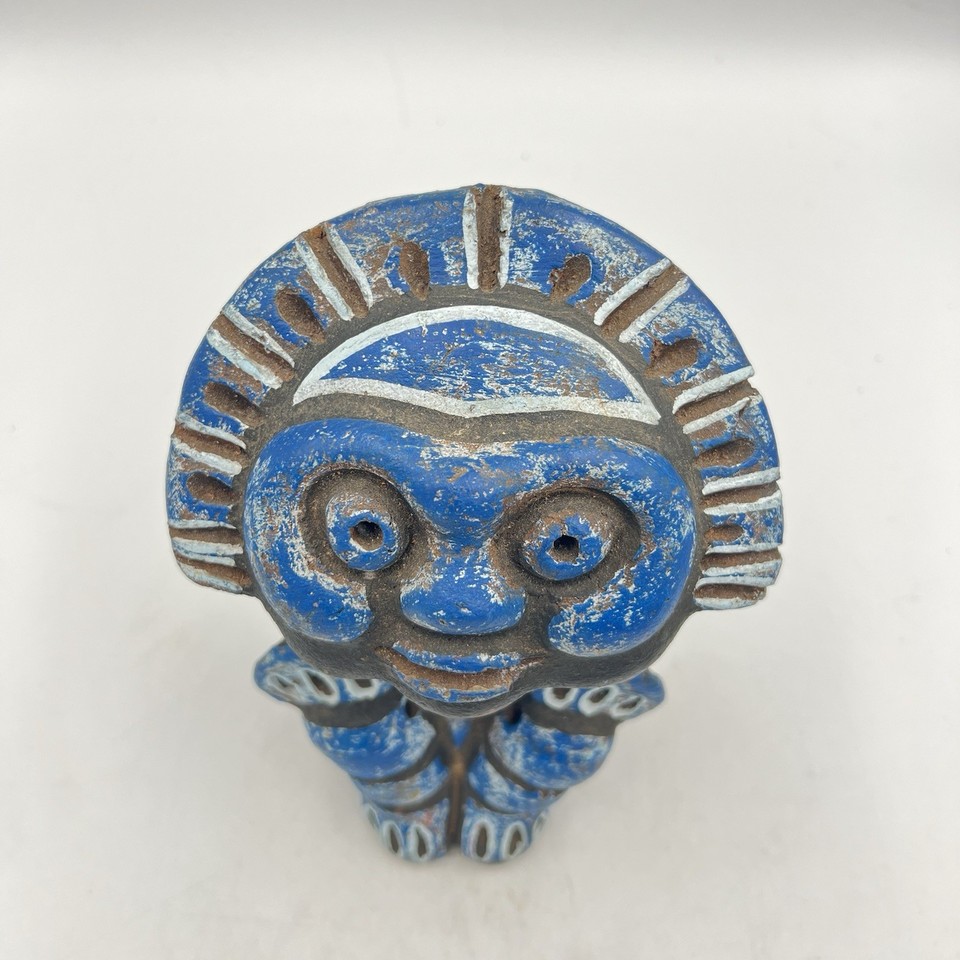 Taino Yúcahu God of the Sun Statue Blue Arawak Caribbean Indian Clay ...