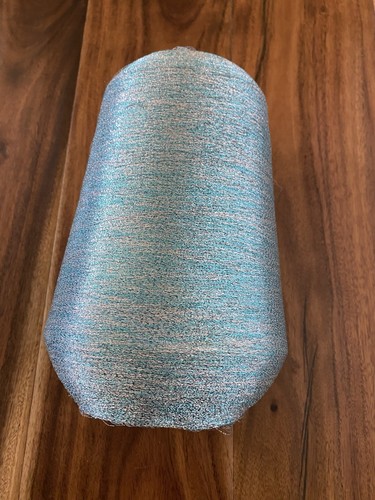 Metallic Cone Yarn Thread Craft Clothes Very Thin Blue Silver Mix 530g ...