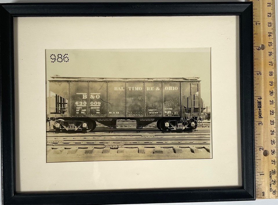 Photograph Black & White Train Car Baltimore & Ohio 5 x 7 Framed matted ...