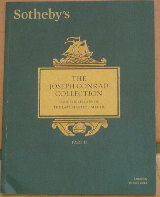 SOTHEBY'S JOSEPH CONRAD COLLECTION PART II STANLEY SEEGER CATALOG ...