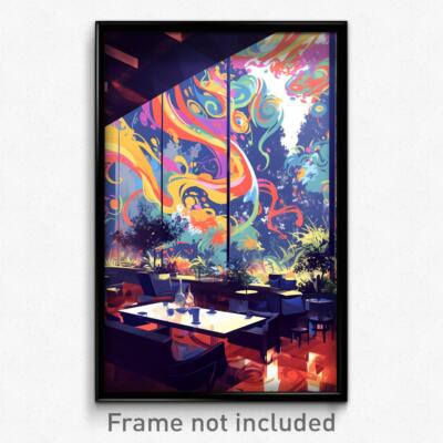 Art Poster - Evergreen Hotel Lobby (Psychedelic Trippy Weird 11x17 ...