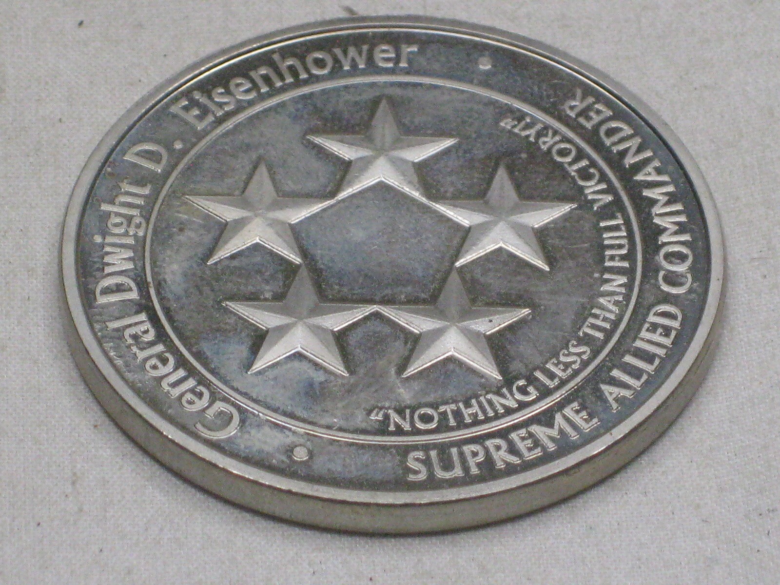 vintage DWIGHT D. EISENHOWER SUPREME ALLIED COMMANDER Coin medal token ...