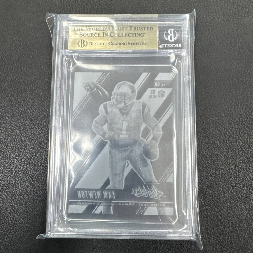 BGS 9.5 Gem Mint 2017 Panini Absolute NFL Cam Newton Glass Card SSP ...