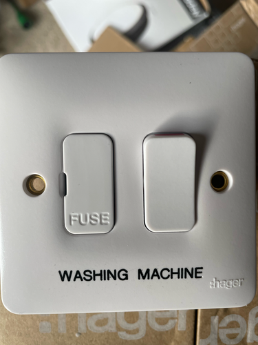 Hager WMSSU83 switched spur engraved Washing Machine | eBay